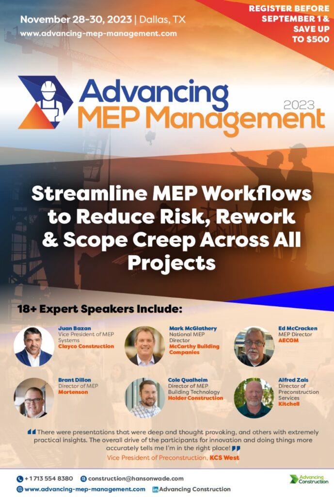 Full Event Guide - Advancing MEP Management 2023